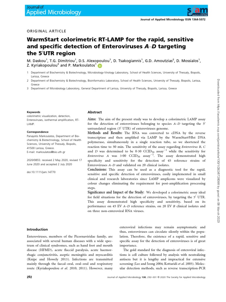 WarmStart Colorimetric RT-LAMP For The Rapid, Sensitive | PDF ...