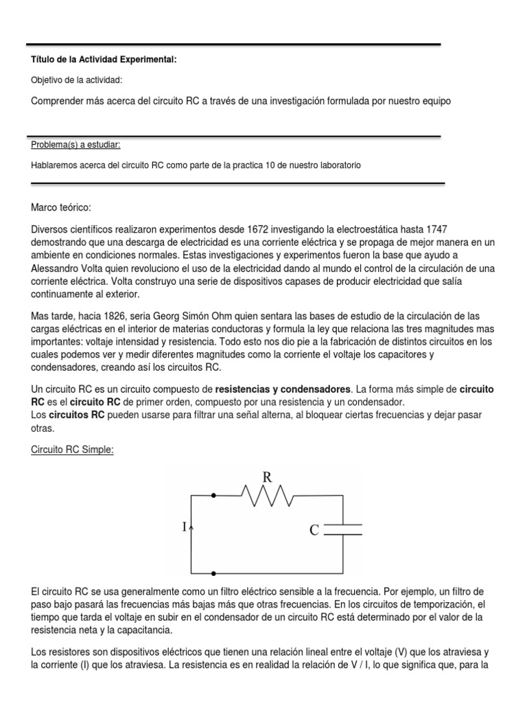 Practica 10 Lab Fisica LLL PDF | PDF | Condensador | Corriente eléctrica