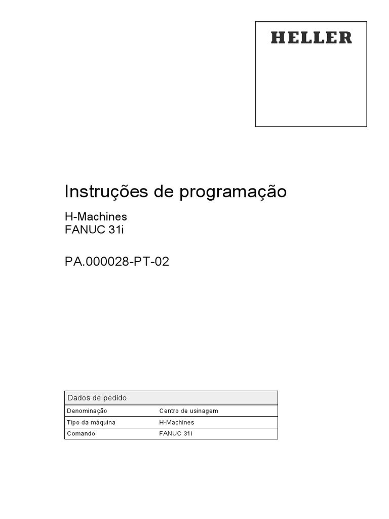 Intruções de Programação Fanuc 31i H - Machines | PDF | Macro (Ciência ...