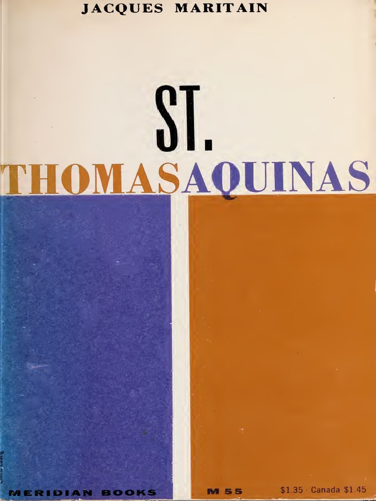 Jacques Maritain - St. Thomas Aquinas-Meridian Books (1962) | PDF ...