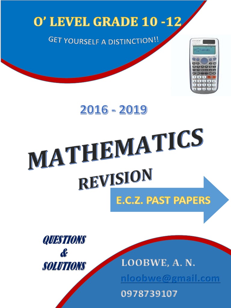 2016-2019 Paper 2 Revision PDF | PDF | Mathematical Relations ...