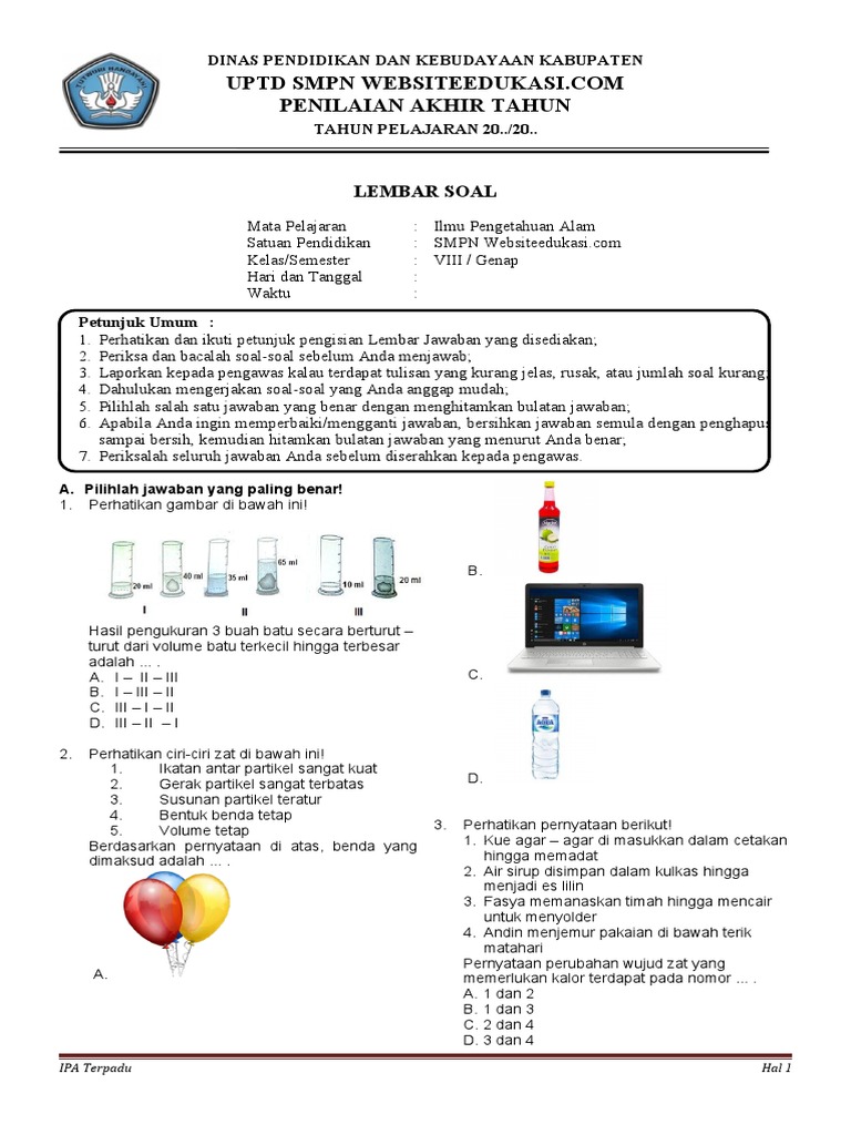 SOAL PAT IPA KELAS IX K13 | PDF