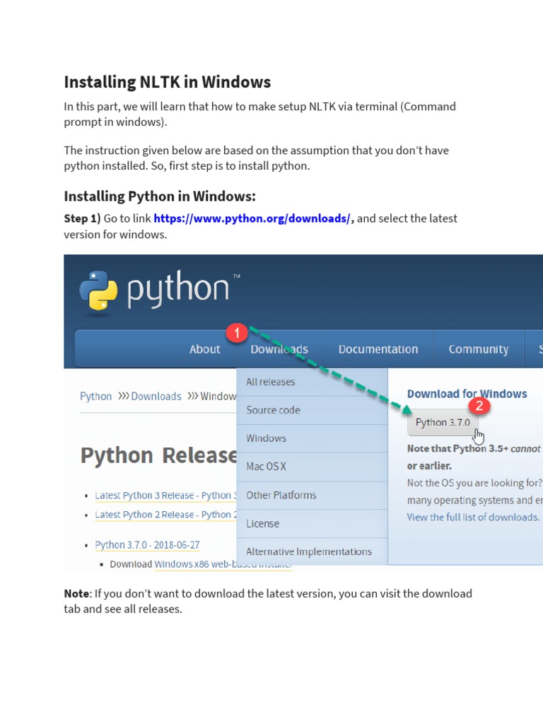 Installing Nltk In Windows Pdf Python Programming Language Command Line Interface