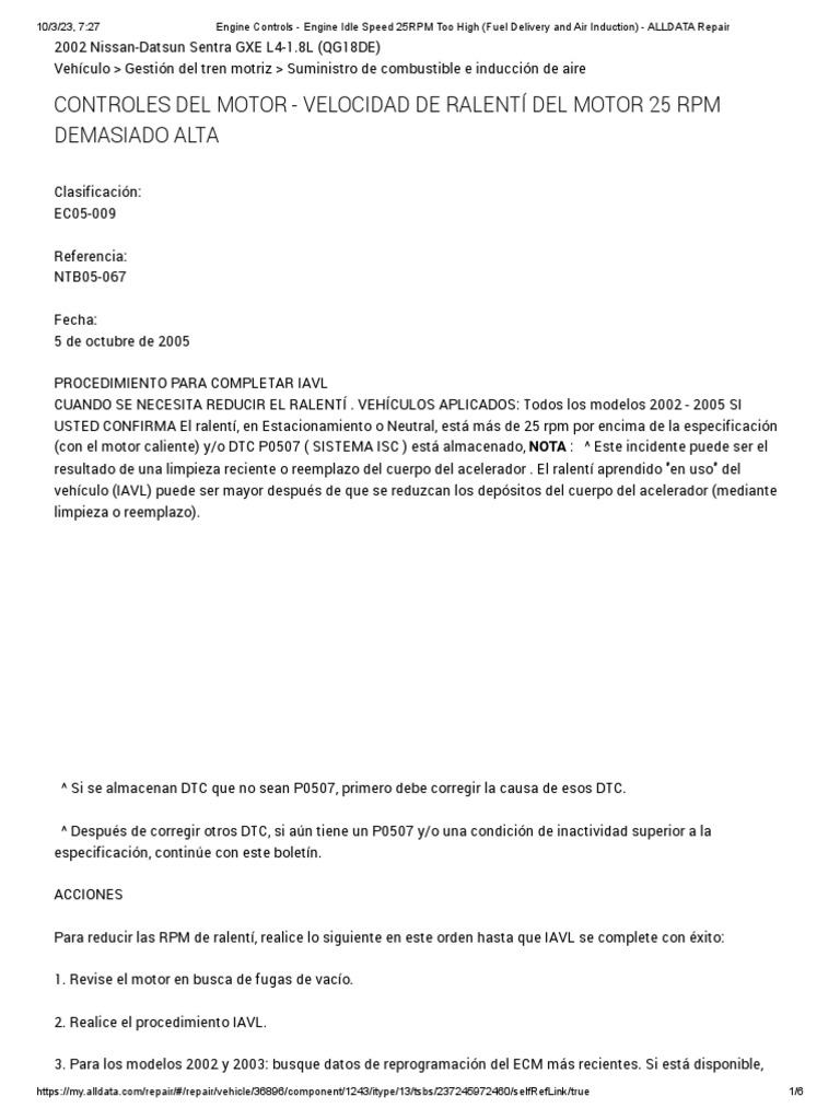 Engine Controls - Engine Idle Speed 25RPM Too High (Fuel Delivery and ...