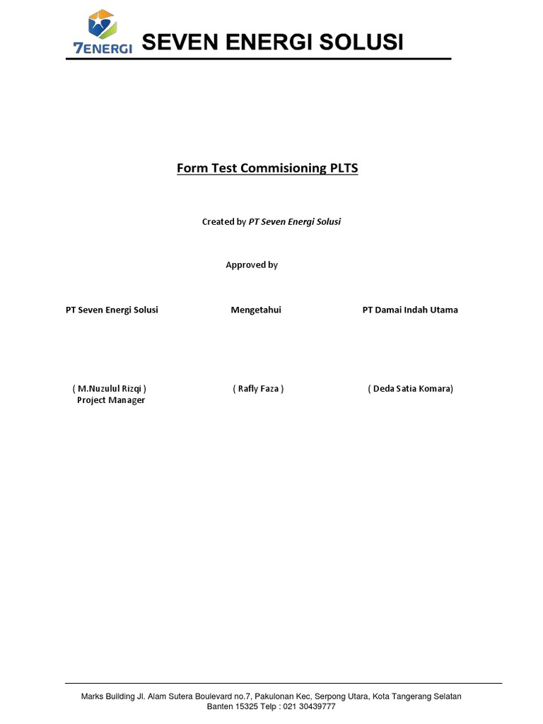 FORM TEST COMMISIONING DIU Izullllllllll | PDF