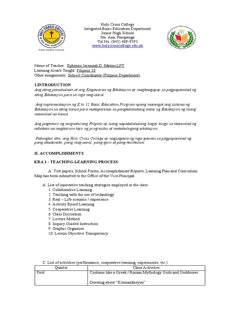 Accomplishment-Form (Sir Ephraim) | PDF | Mentorship | Learning