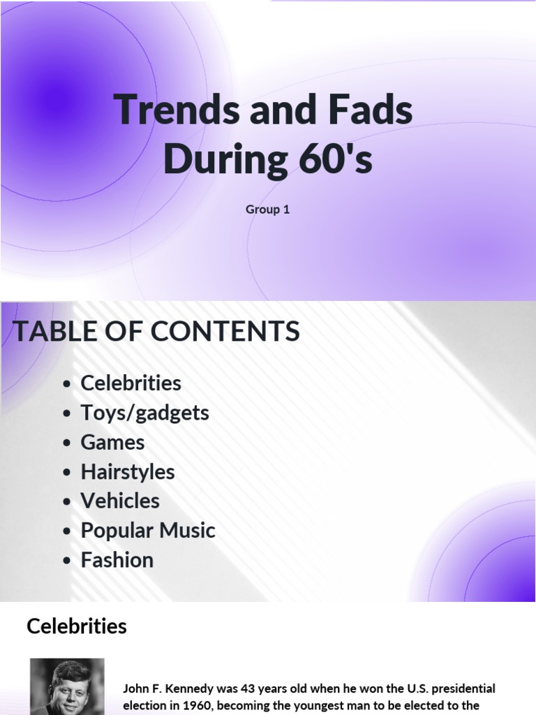 Trends and Fads During 60's PDF | PDF | Fashion