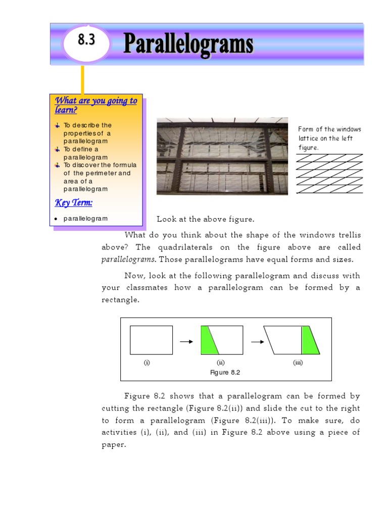 Properties and Formulas of Parallelograms | PDF | Rectangle | Euclidean ...
