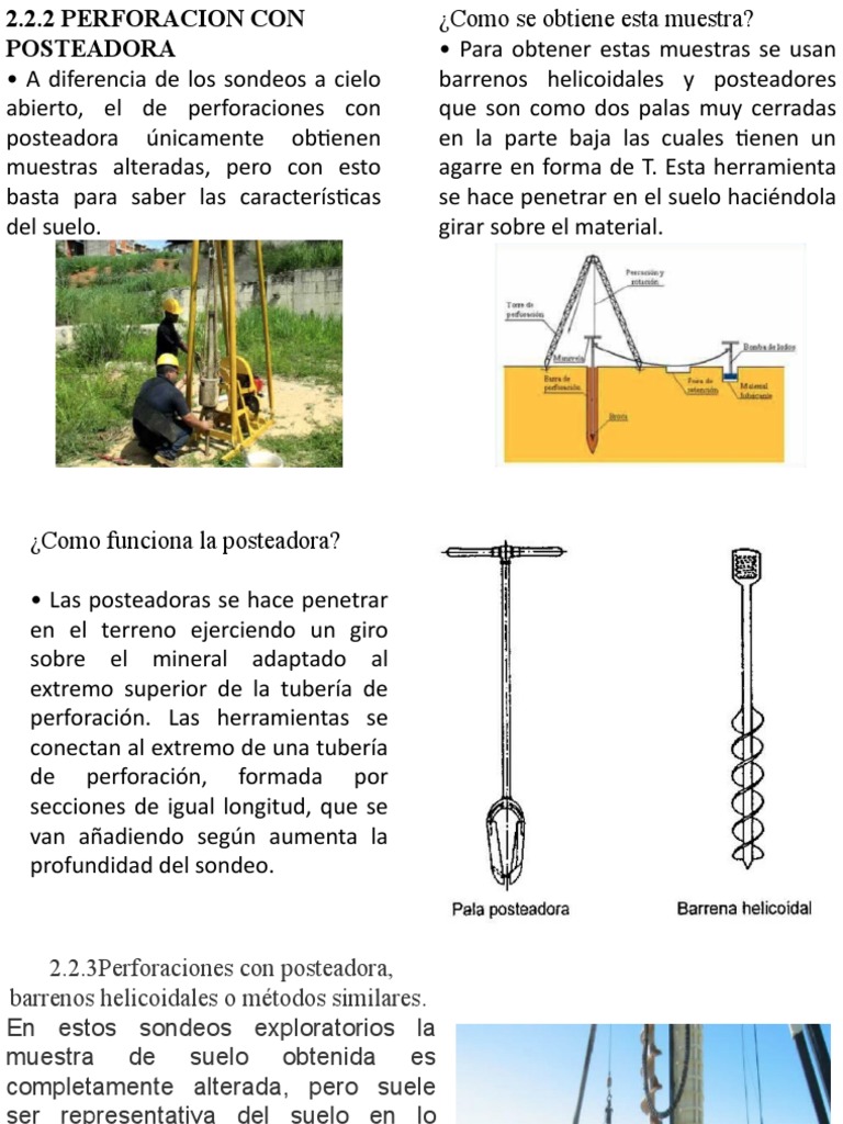Perforación con Posteadora en Suelos | PDF | Perforación | Suelo