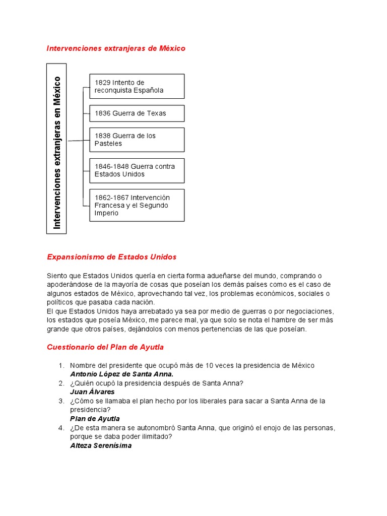 Intervenciones Extranjeras en México | PDF