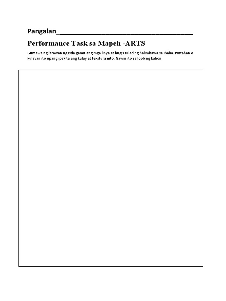 Performance Task in ARTS 3rd Quarter | PDF