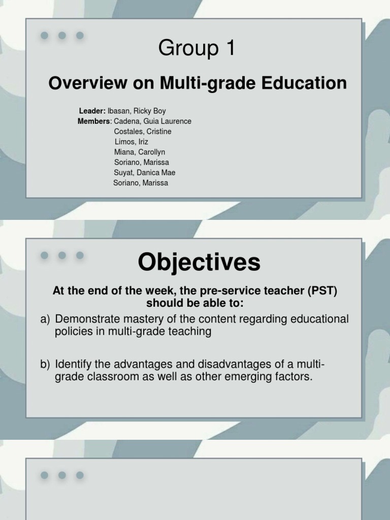 Group 1 Multi Grade Teaching PDF | PDF | Teachers | Classroom