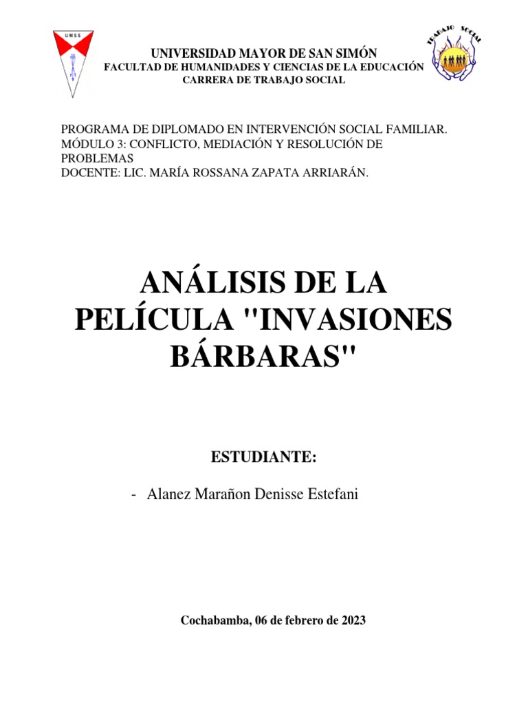 Análisis de Pelicula Denisse Alanez PDF | PDF | Mediación