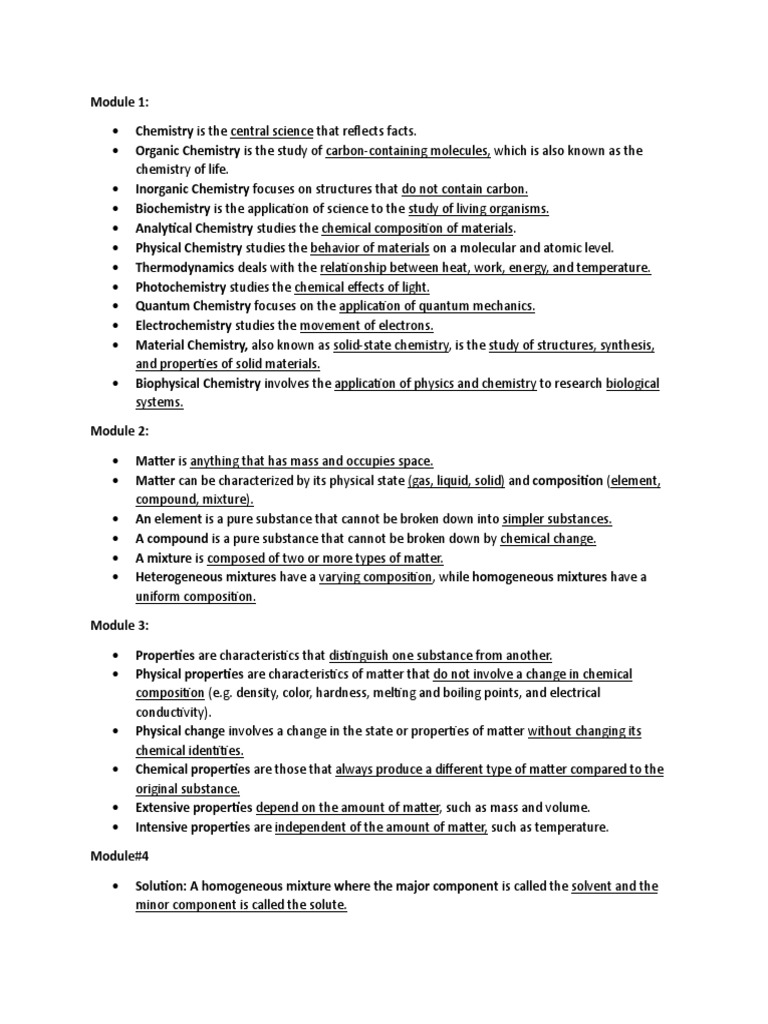 Gen Chem Lecture Reviewer | PDF | Chemistry | Mixture