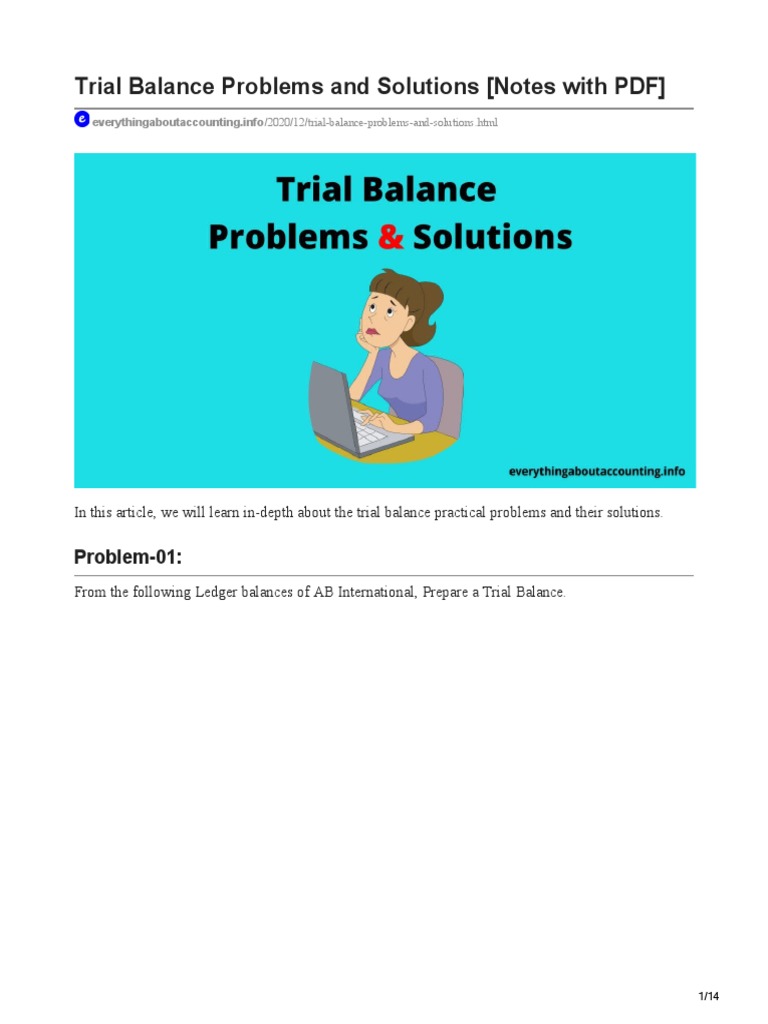 Trial Balan Ce | PDF | Debits And Credits | Expense