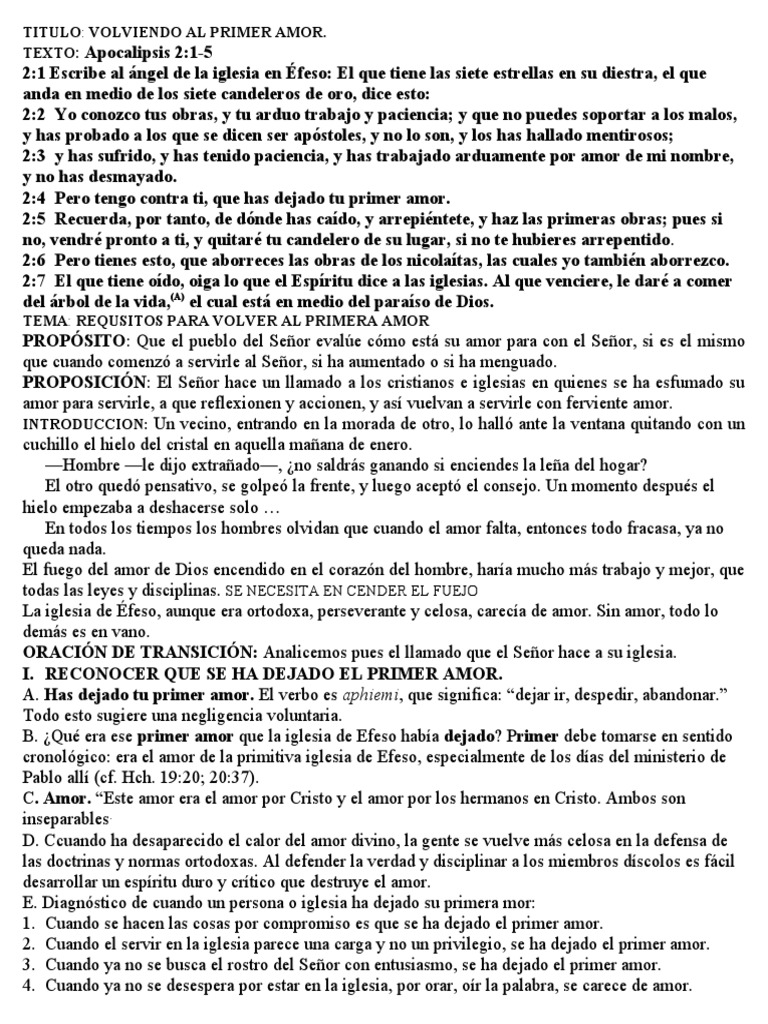 Volviendo al Primer Amor en Cristo | PDF | Amor | Cristo (título)