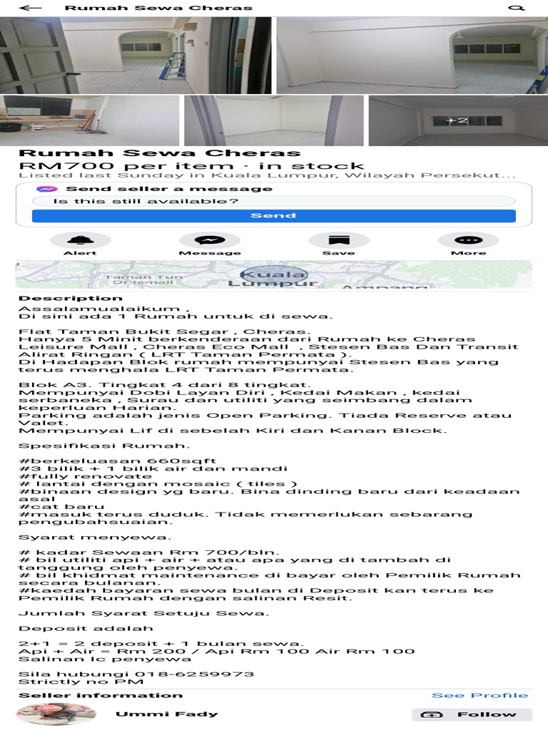 Rumah Sewa Cheras: RM700/bulan | PDF