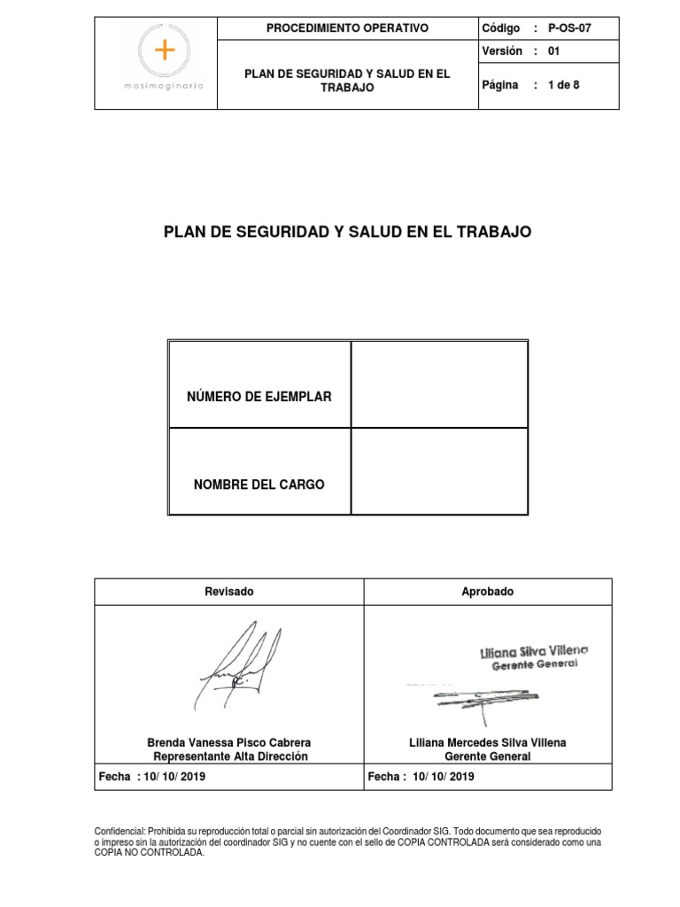 P-OS-07 Plan de SST 2019 | PDF | Seguridad y salud ocupacional | La ... P-OS-07 Plan de SST 2019 | PDF | Seguridad y salud ocupacional | La ...