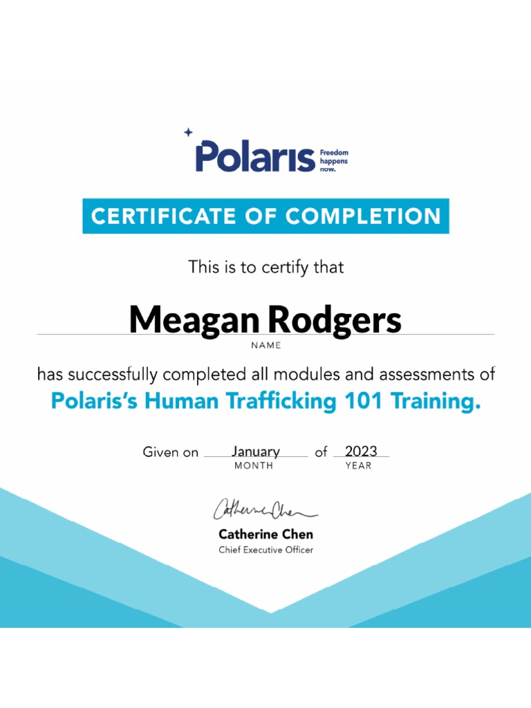 Human-Trafficking-Training-Certificate 1 | PDF