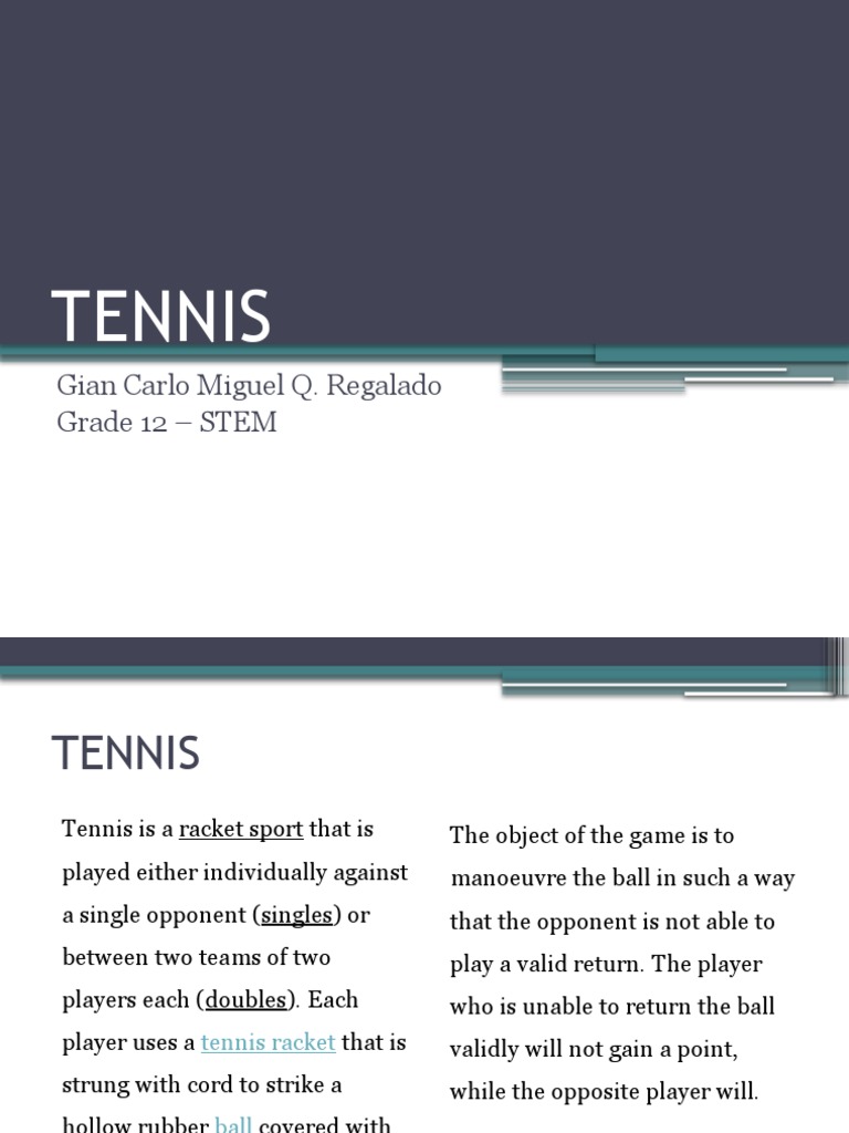 Overview of Tennis Rules and Equipment | PDF | Serena Williams | Sports
