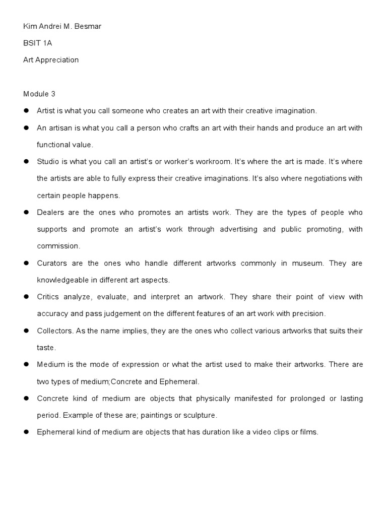 Kim Andrei Besmar BSIT 1A Art App | PDF