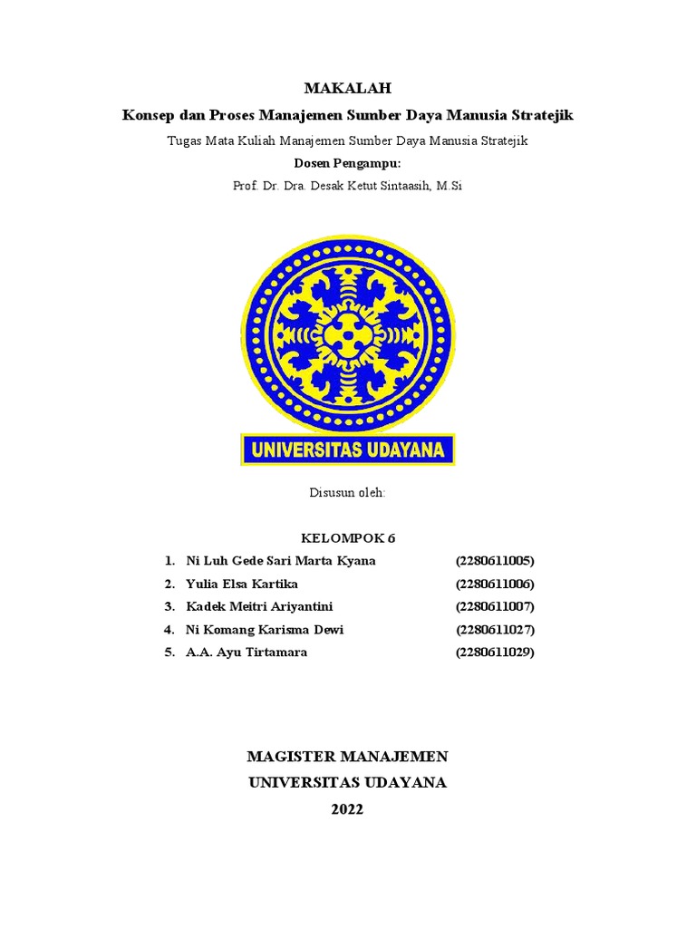 Kelompok 6 - MSDM Stratejik | PDF