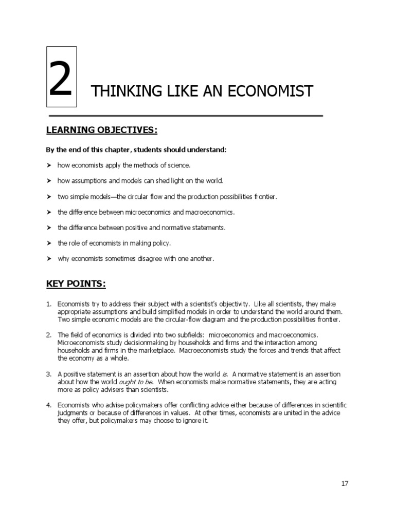Ch. 2 Thinking Like An Economist | PDF | Economic Model | Economics