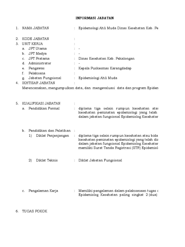 Infojab Epid JF Ahli Muda Karangdadap | PDF