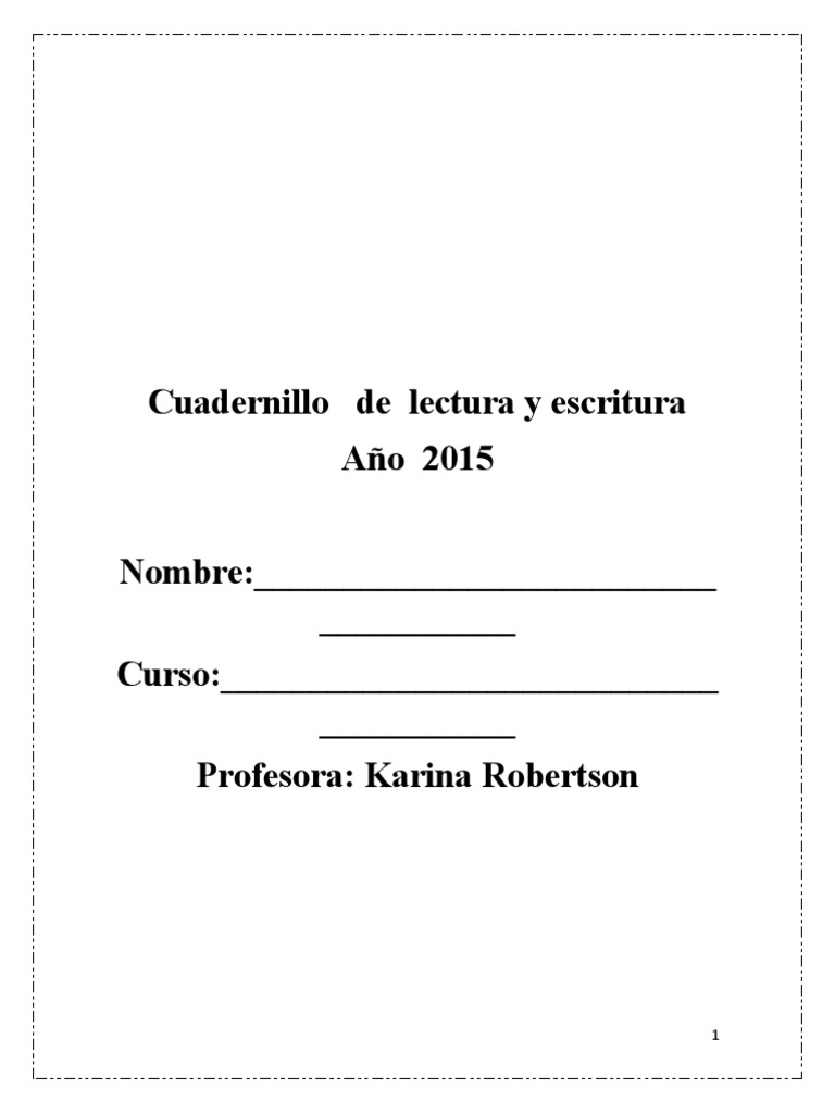 Cuadernillo de Lectura y Escritura | PDF