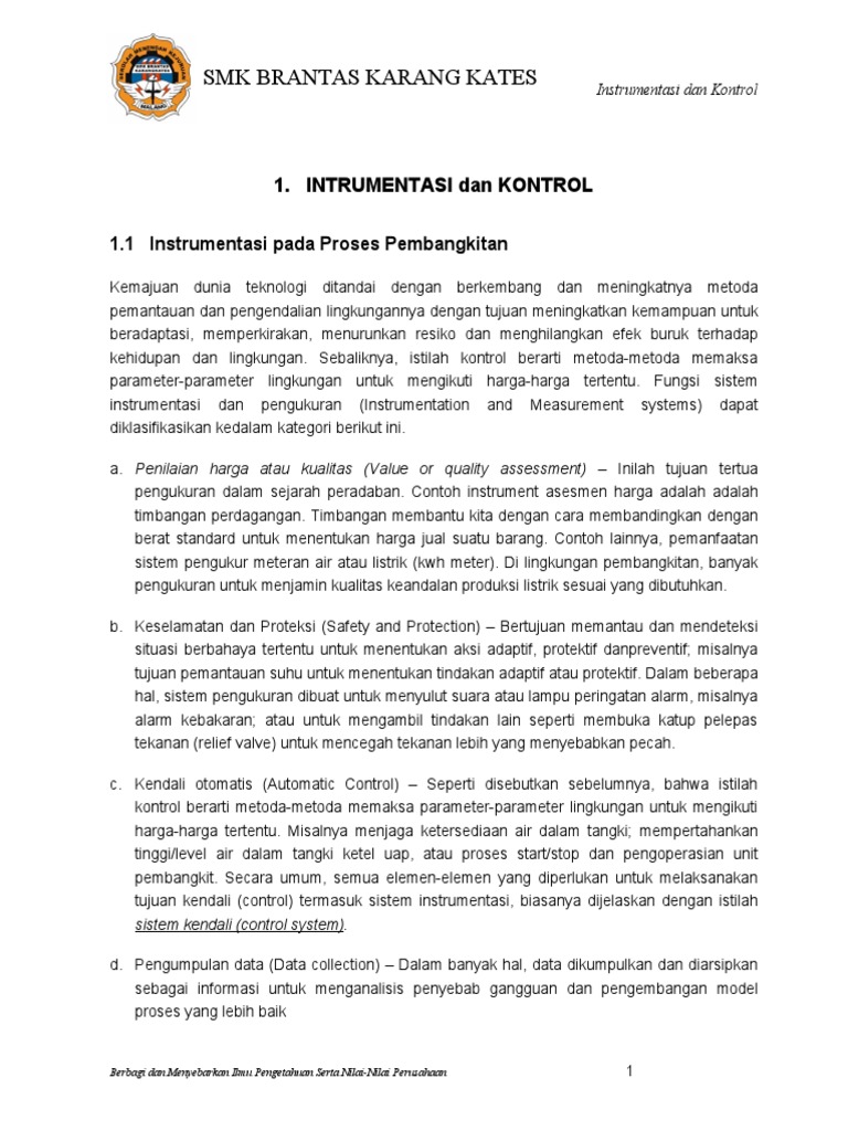 Bab 01. Kontrol & Instrumen | PDF