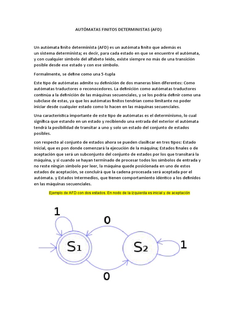 Autómatas Finitos Deterministas | PDF