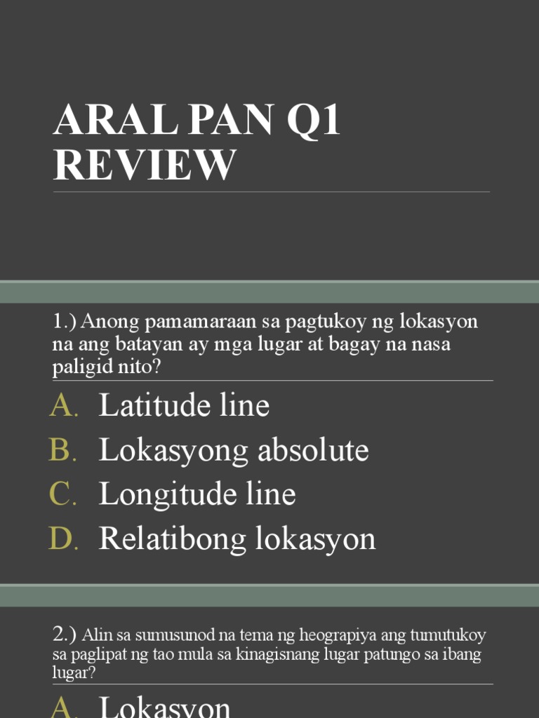 Aral Pan Q1 Review - Regular N SSP | PDF