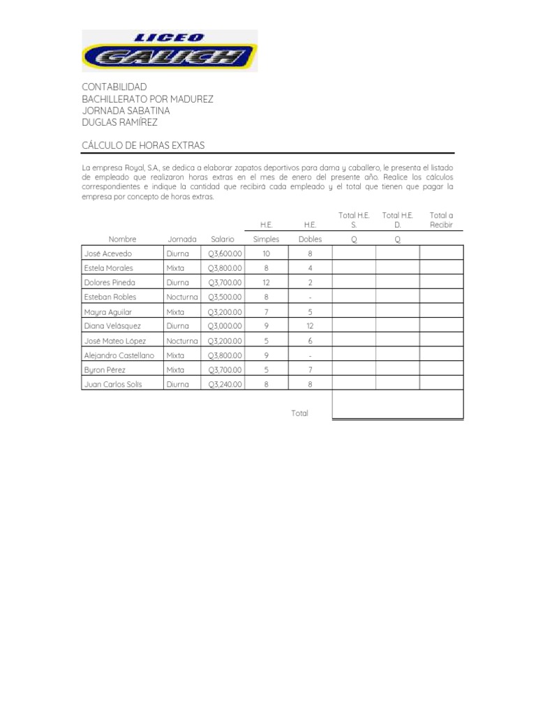 Horas Extras PDF | PDF