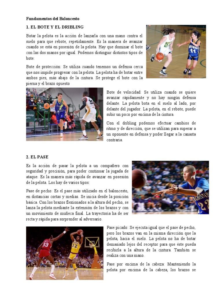Fundamentos Del Baloncesto | PDF | Deportes atléticos | Deportes de equipo
