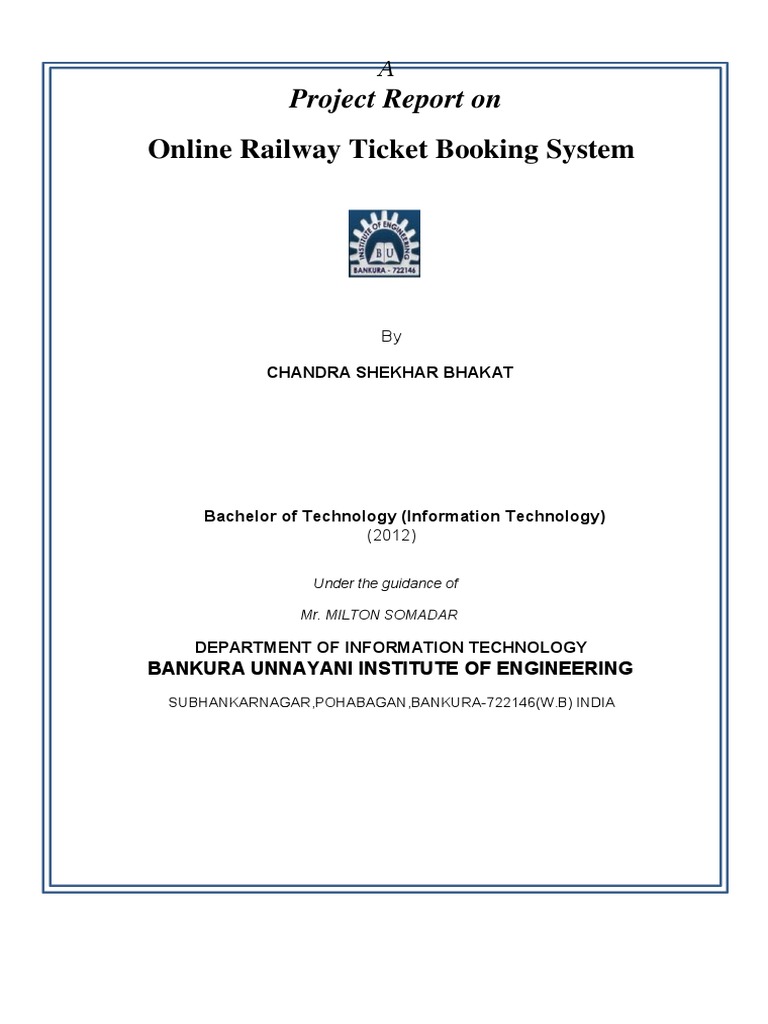 Railway Reservation System Project Report - Compress | PDF | Active Server Pages | World Wide Web
