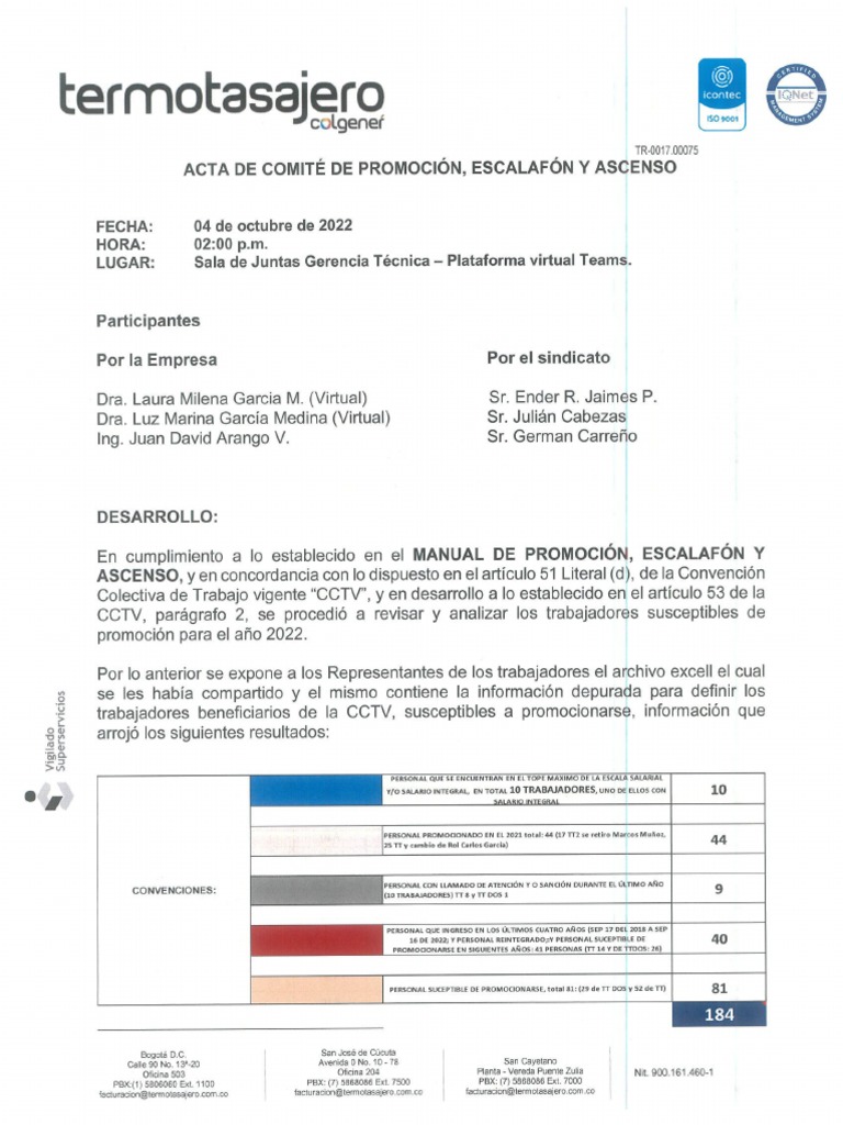 Acta Comité actualizada) | PDF
