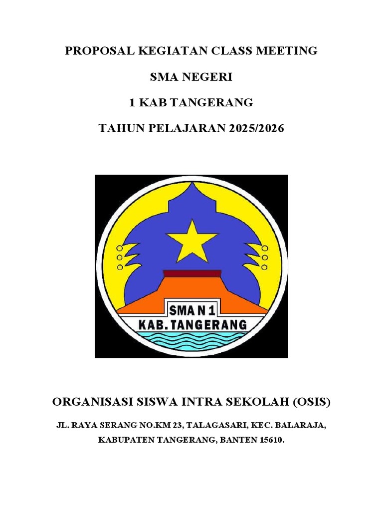 Proposal Class Meeting SMA Negeri 1 Tangerang | PDF | Olahraga & Rekreasi