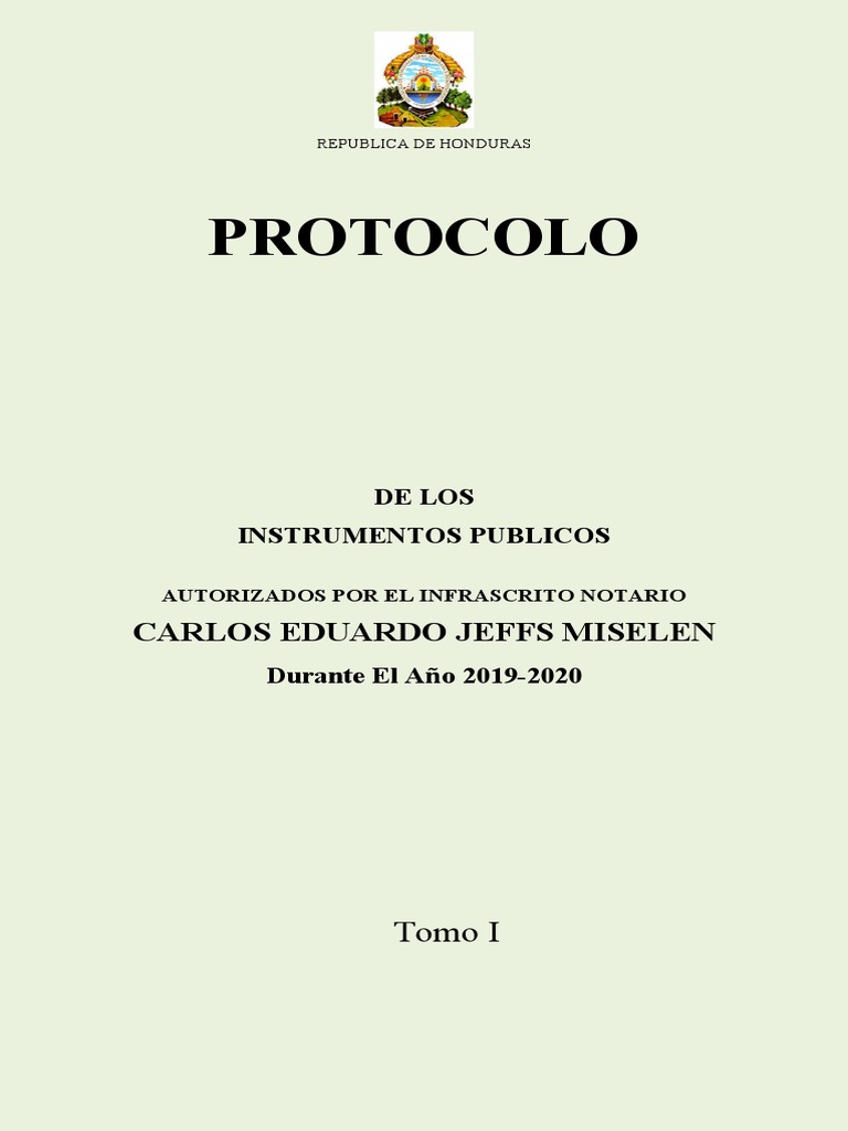 Protocolo Notarial Honduras 2019-2020 | PDF