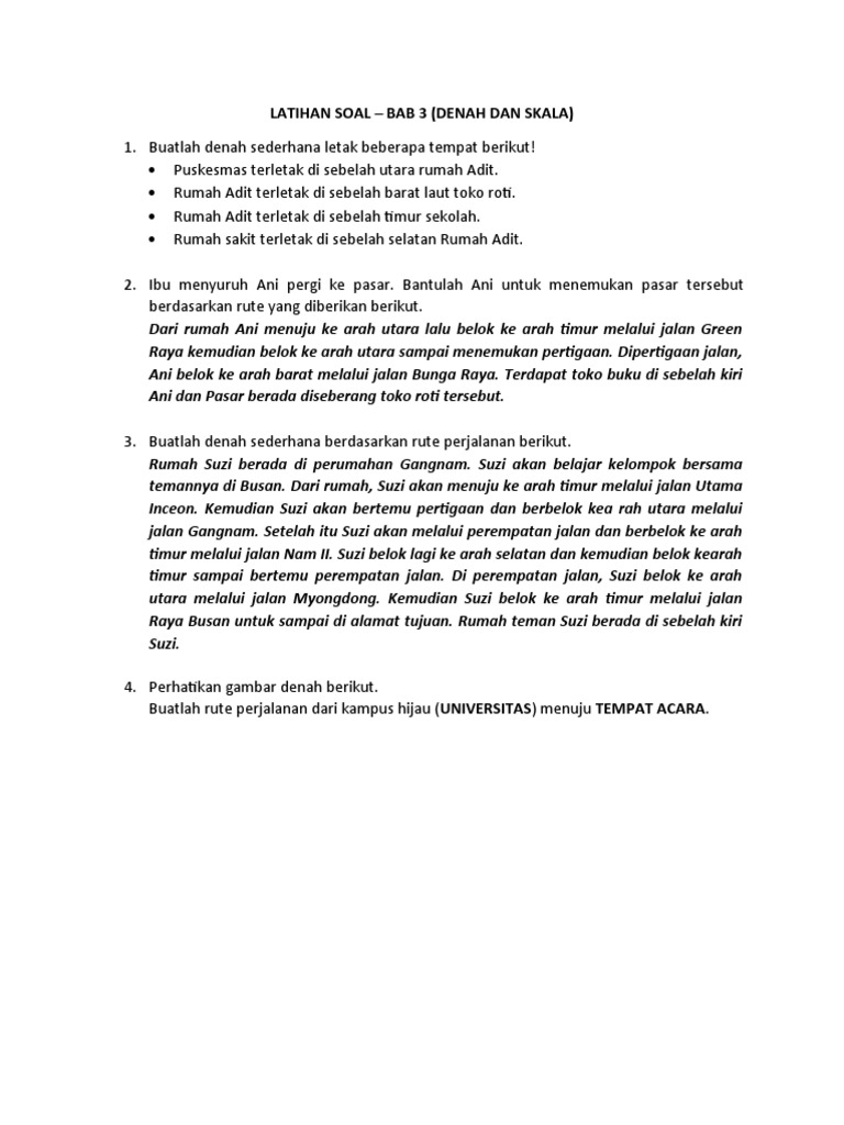 Membuat Denah Dan Rute Perjalanan - Kelas 5 | PDF
