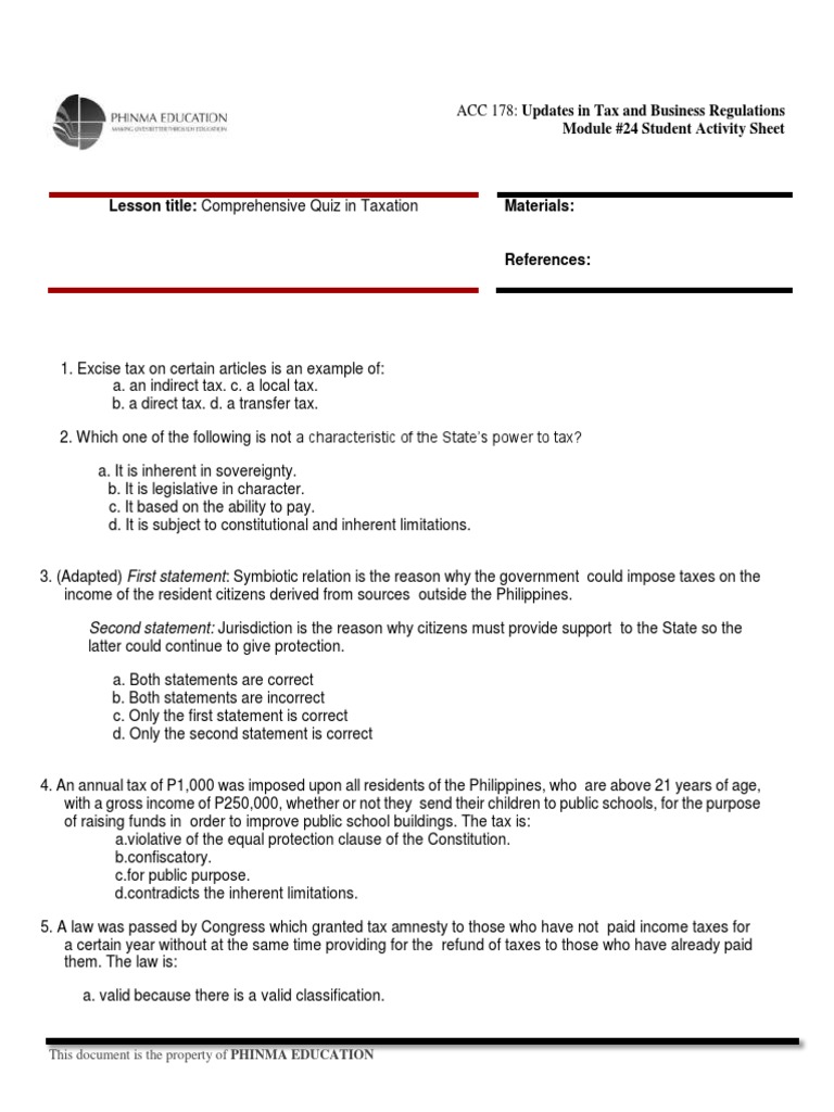 ACC 178 SAS Module 24 | PDF | Value Added Tax | Taxation In The United ...
