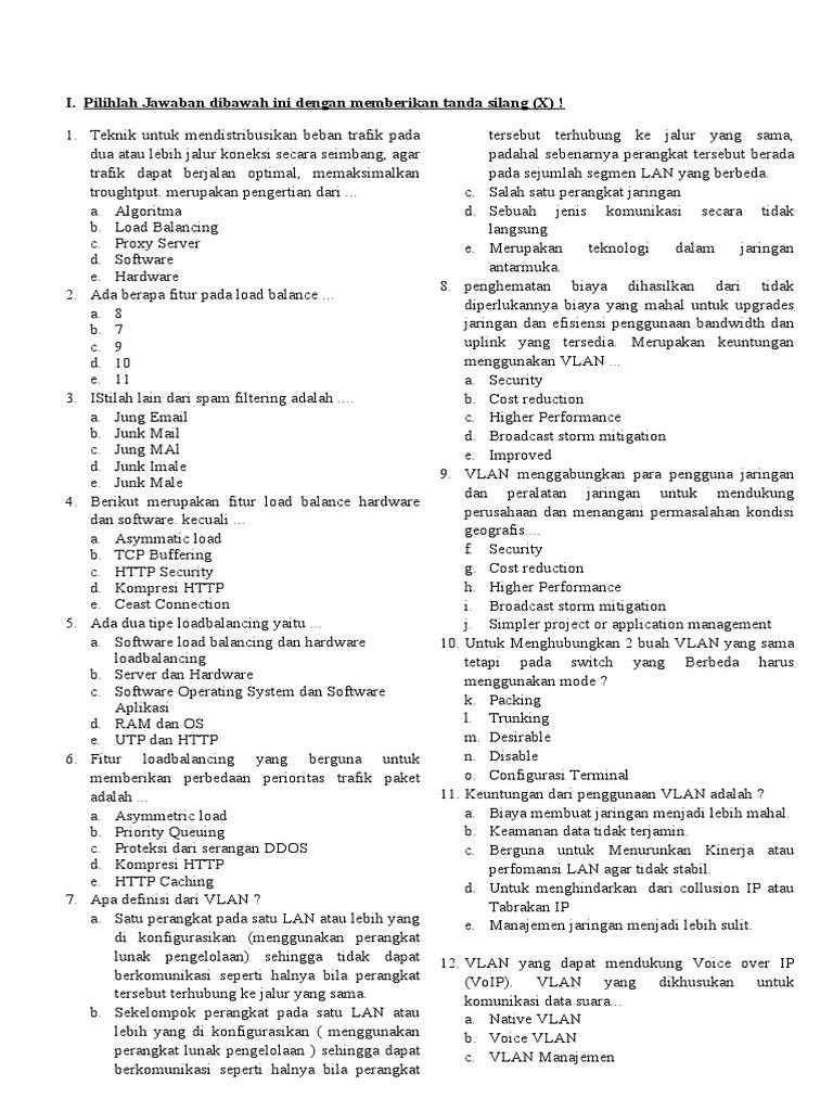 Latihan Soal TKJ | PDF