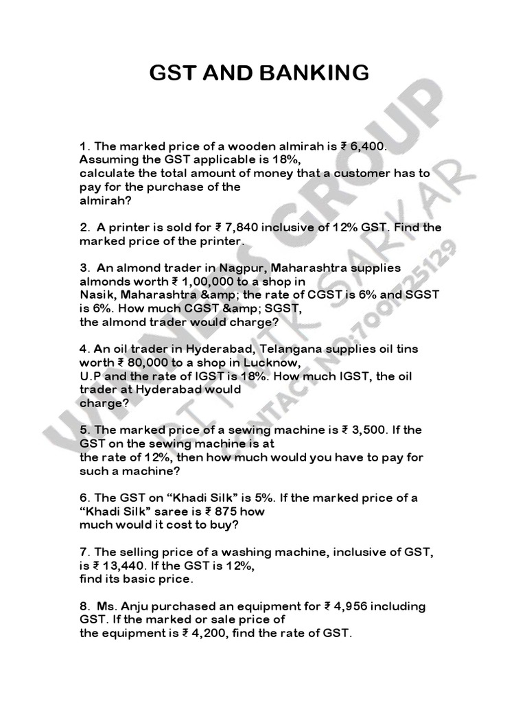 GST and Banking | PDF | Value Added Tax | Interest