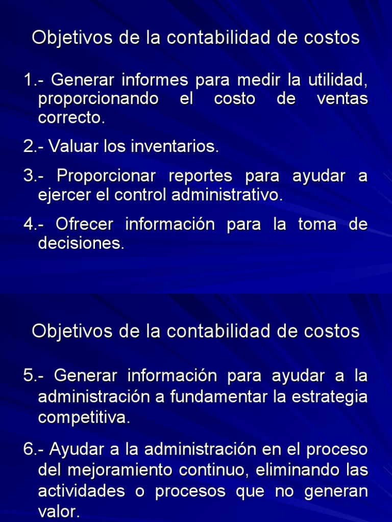 Objetivos y elementos clave de la contabilidad de costos | PDF | Costo | Contabilidad de costos