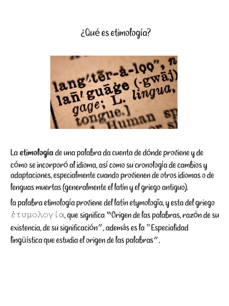 Qué es etimología | PDF