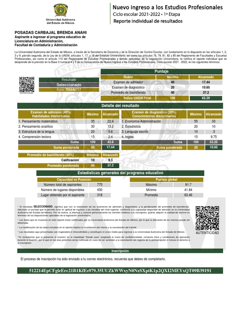 Reporte de Resultados UAEMex 2021-2022 | PDF