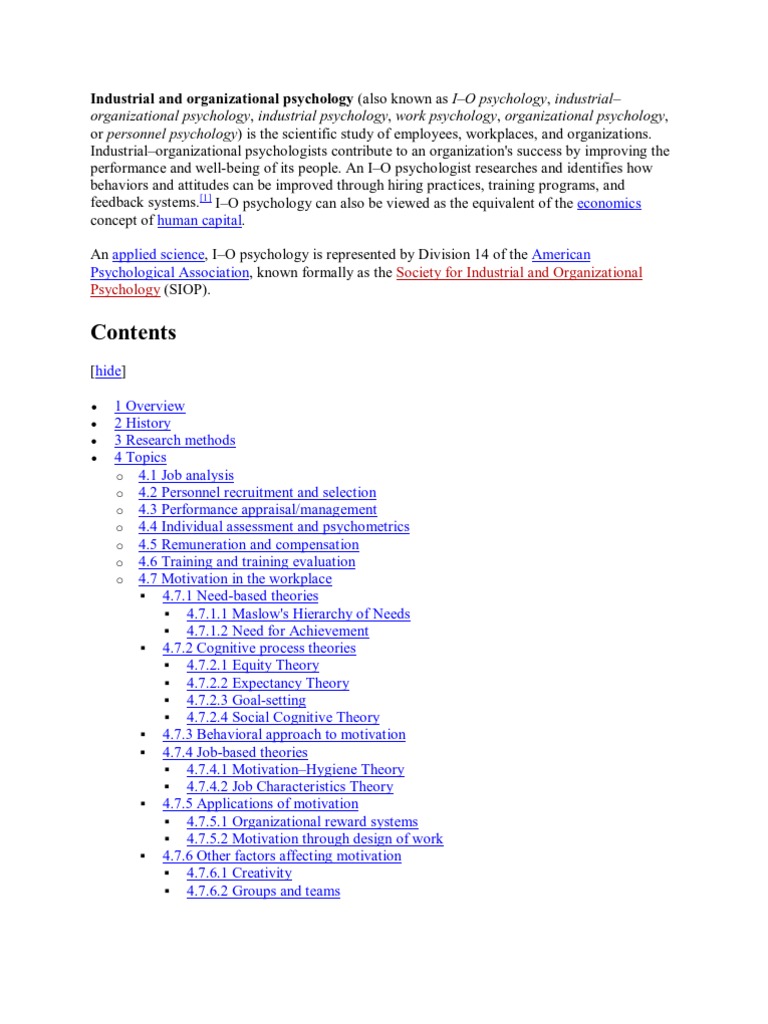 Psychology of the Workplace | PDF | Industrial And Organizational ...