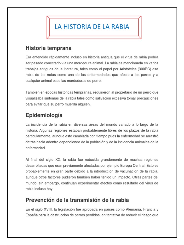 La Historia de La Rabia | PDF | Rabia | Virus