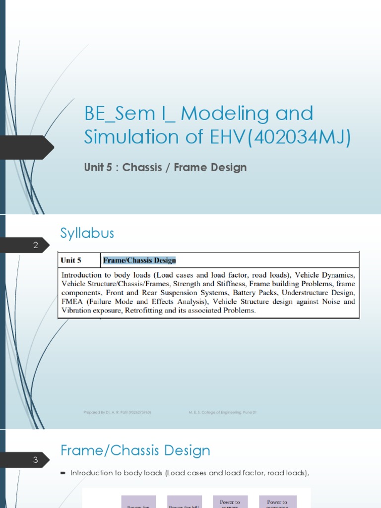 Notes-PPT - BE - EV - Sem I - Unit 5 - Frame - Chassis Design ...