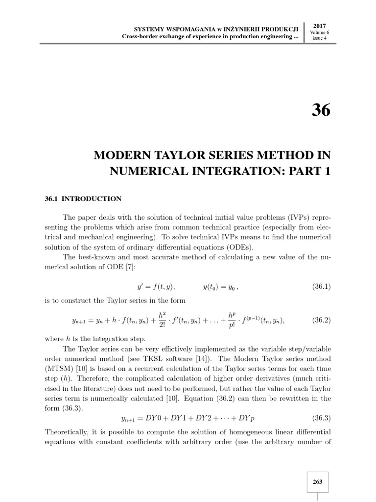 TAYLOR SERIES FOR ODEs | PDF | Partial Differential Equation | Equations