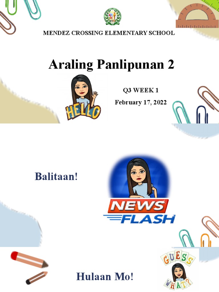 Mendez Crossing Elementary School: Araling Panlipunan 2 | PDF